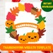 Printable THANKSGIVING WREATH Template|diy Thanksgiving Wreath Craft ...
