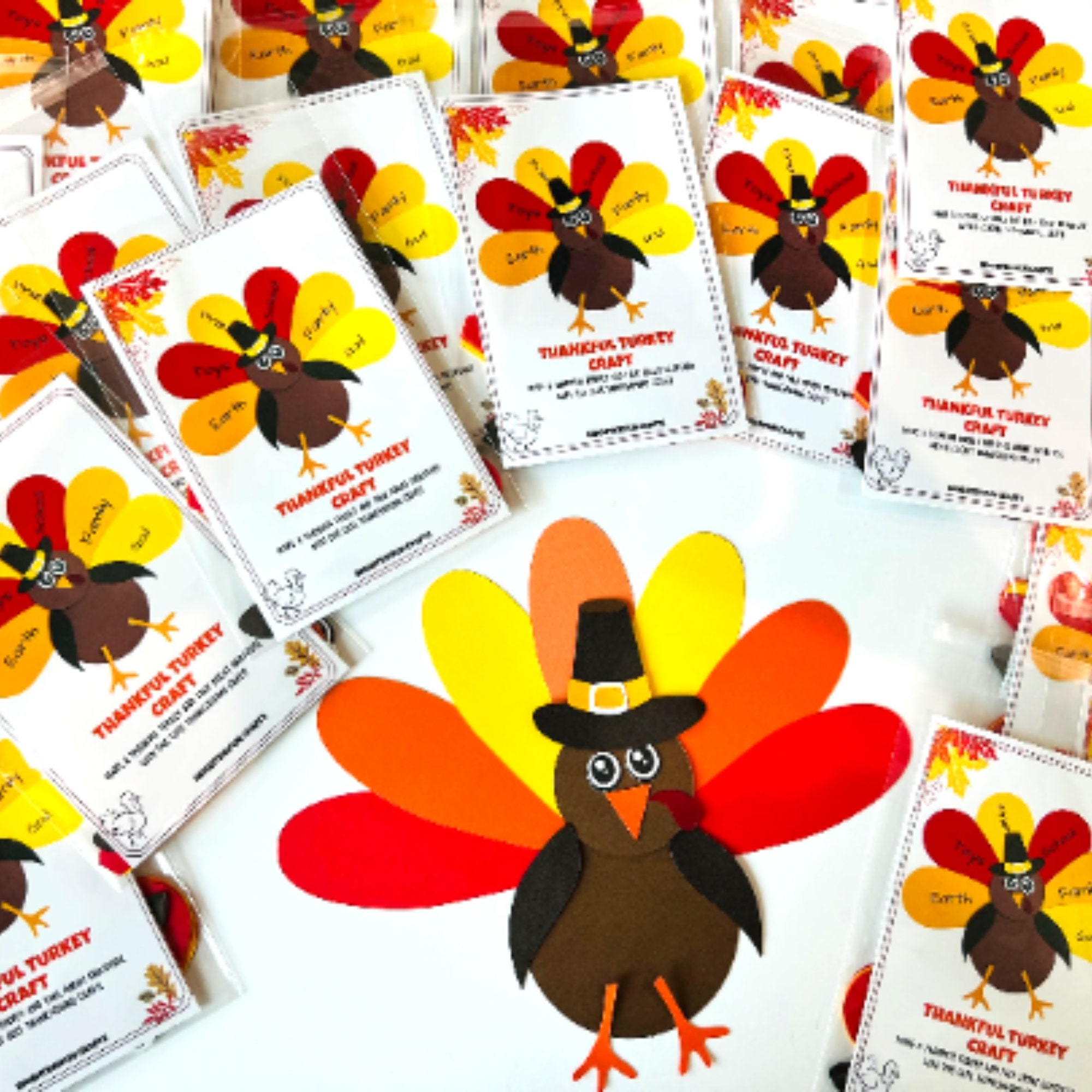 Turkey Paper Craft Kit Thanksgiving Craft Activity DIY Kids Craft Fall ...