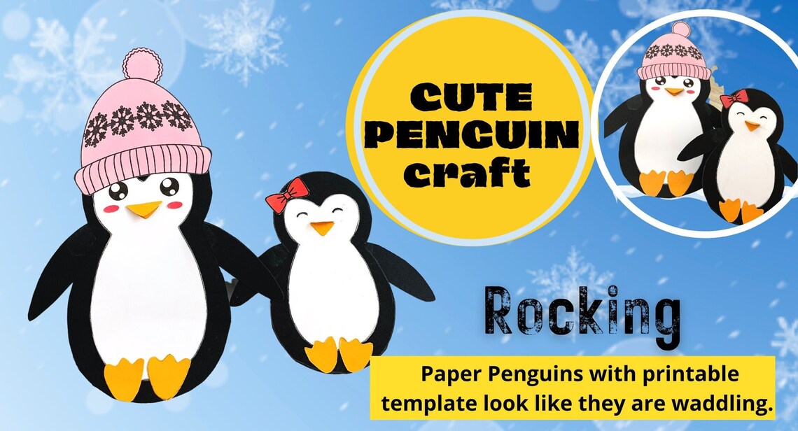 Rocking Paper Penguins PRINTABLE ONLY Paper Penguin Craft - Etsy