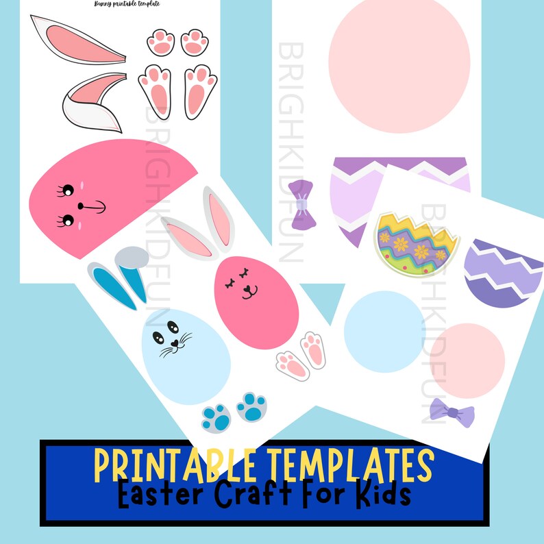 EASTER PAPER CRAFT Printable Template Rocking Bunny & Chick | Etsy