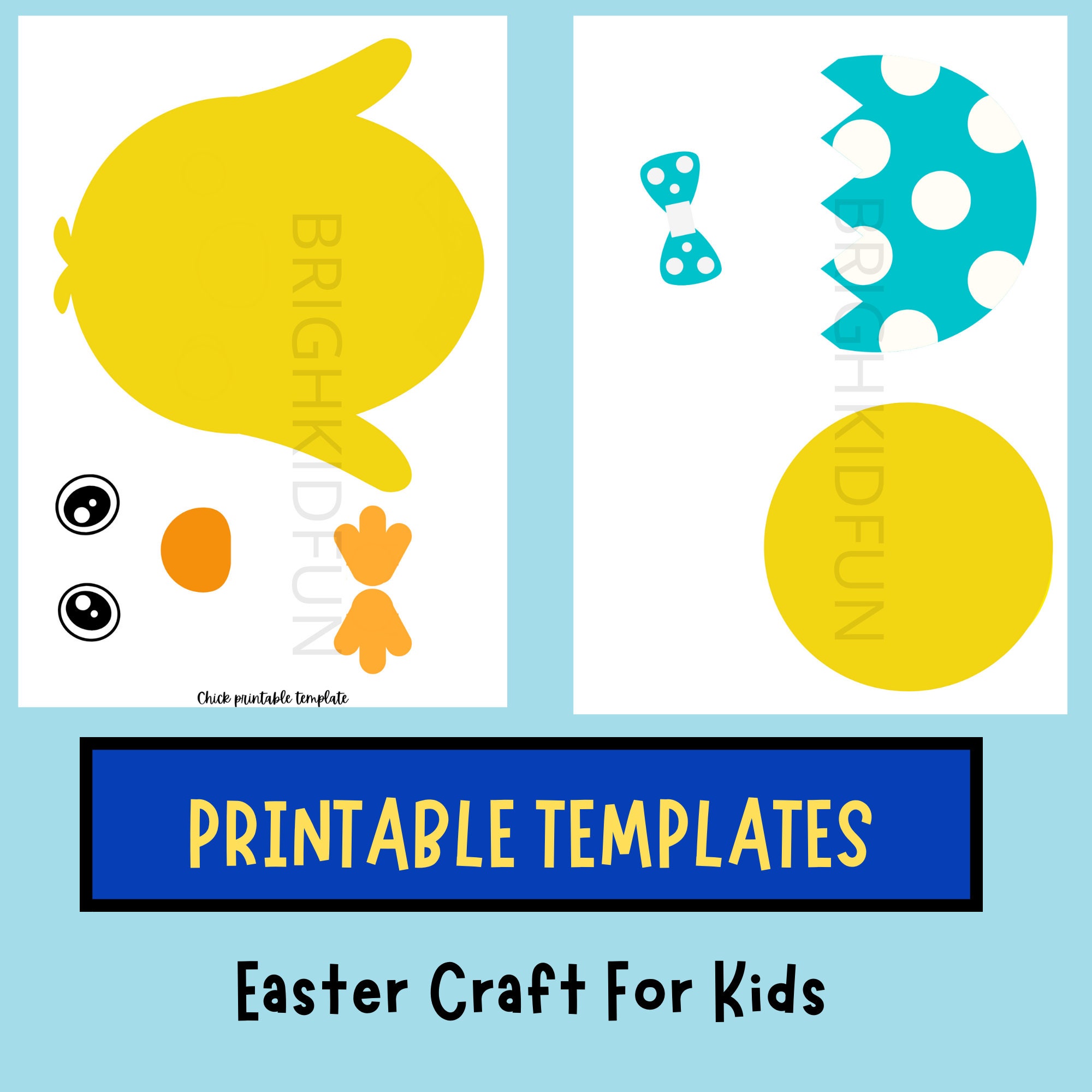 EASTER PAPER CRAFT Printable Template Rocking Bunny & Chick - Etsy