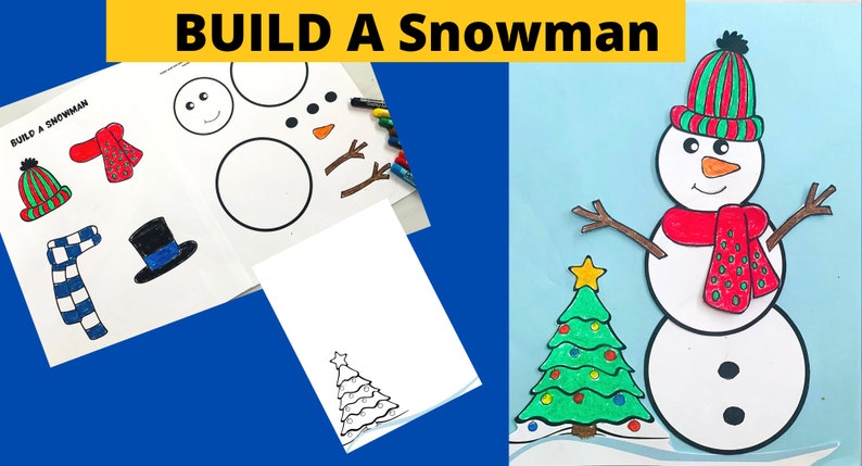 Build a Snowman Worksheet| Winter Activity for Kids| Snowman Coloring ...