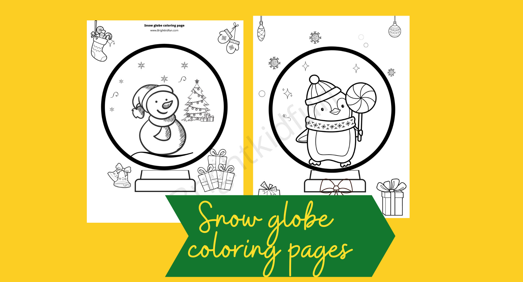 Snow Globe Coloring Pages INSTANT DOWNLOAD Printable - Etsy