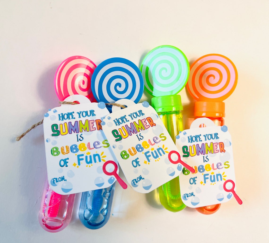 Summer End of School Year Bubble Favors| Last Day of School Class Gifts ...