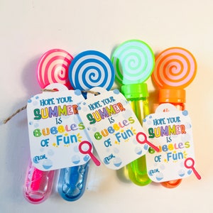 Summer End of School Year Bubble Favors| Last Day of School Class Gifts ...
