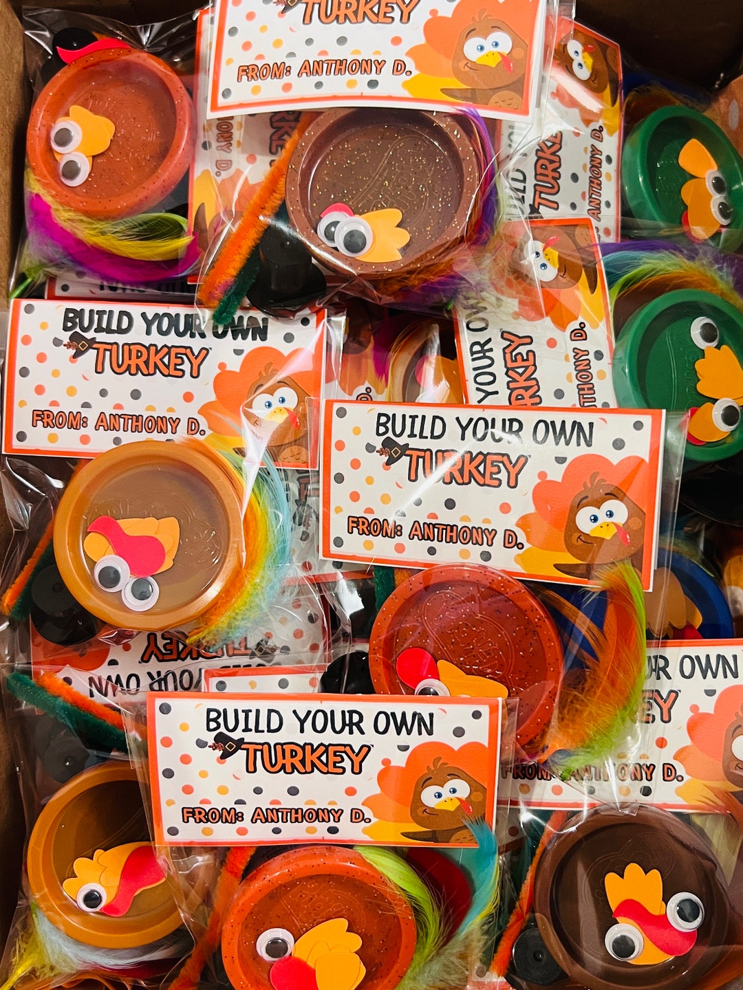 BUILD Your Own Turkey/ Mini Playdoh Favors/ Thanksgiving Class Gifts - Etsy