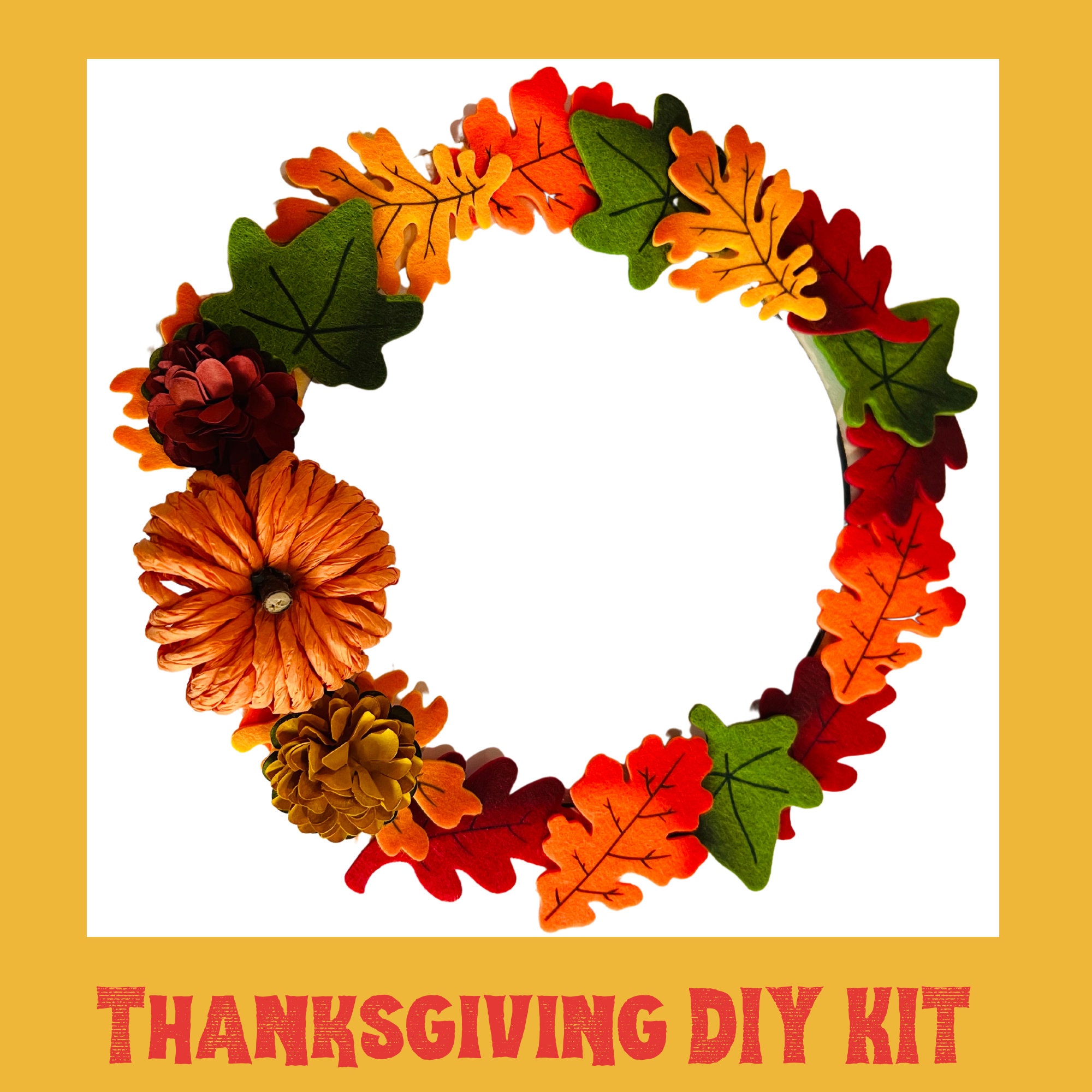 Thanksgiving Craft Kit| Fall Wreath DIY Kit| Thankful Turkey Painting ...