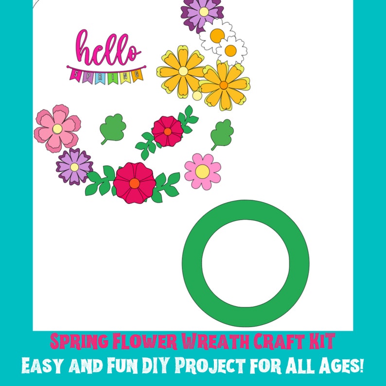 DIY Spring Flower Wreath Craft Kit Paperwreath Craft Kit - Etsy