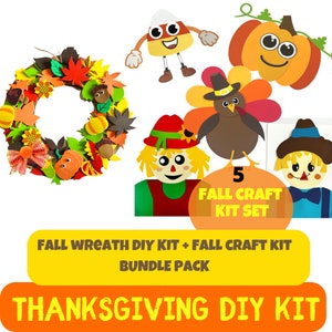 SET of FALL Craft Kit| Kids DIY Kit| Fall Activity for Kids| Preschool ...