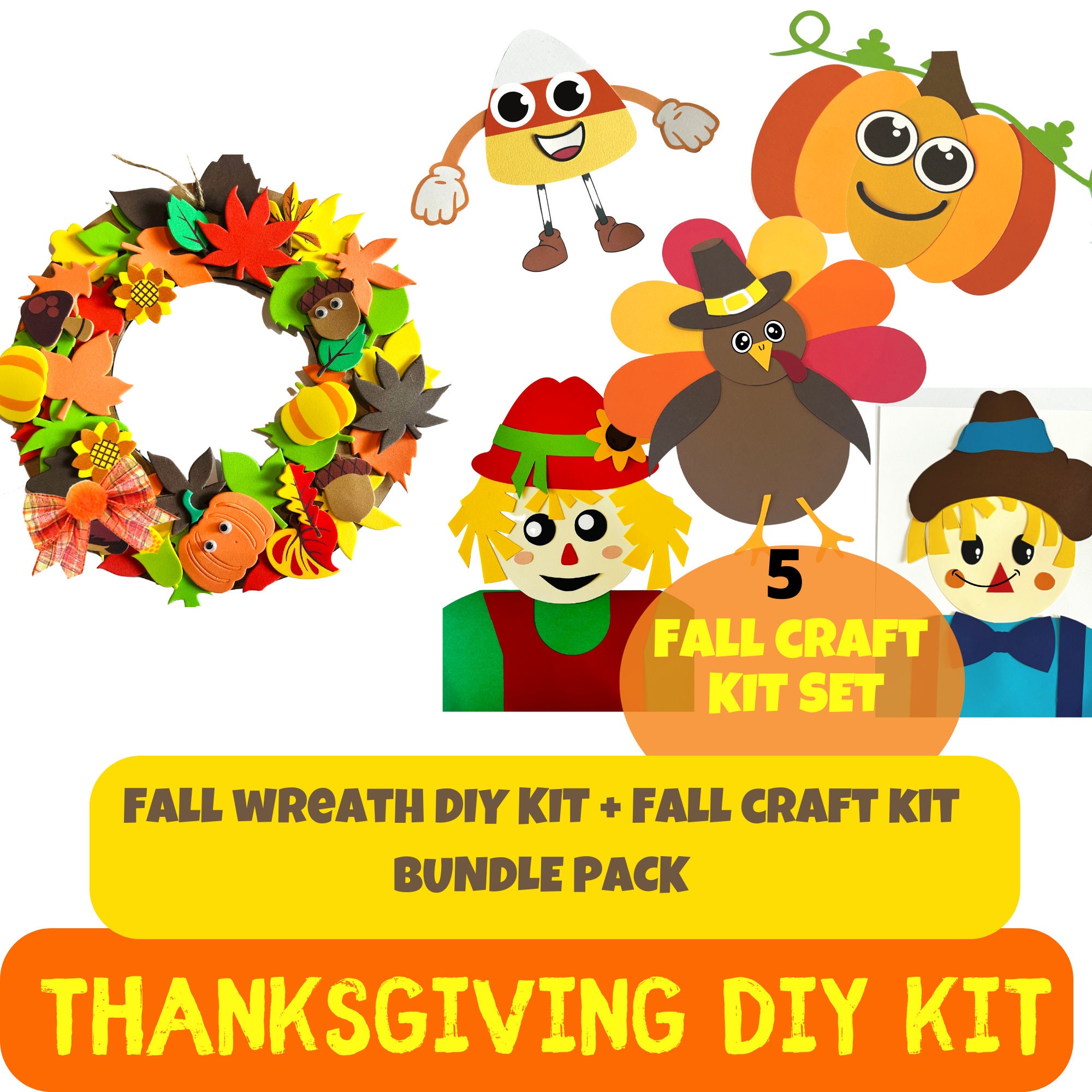 SET of FALL Craft Kit Kids DIY Kit Fall Activity for Kids - Etsy