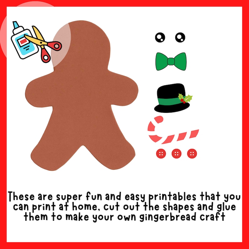 Gingerbread Boy and Girl Craft Printable Templates Winter - Etsy