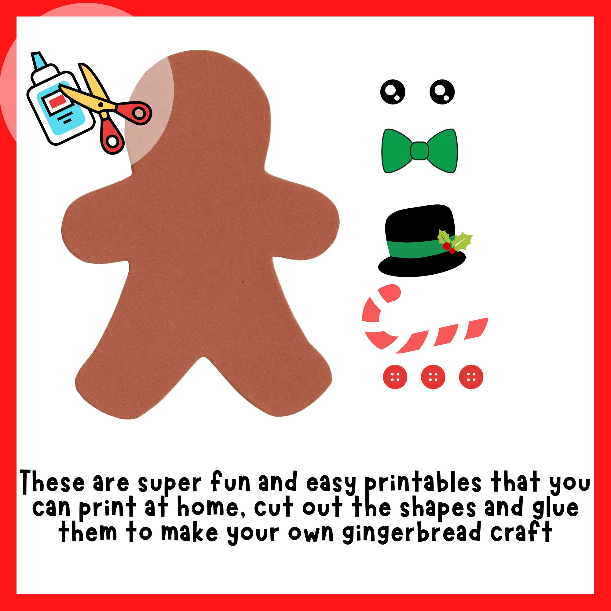 Gingerbread Boy and Girl Craft Printable Templates Winter - Etsy