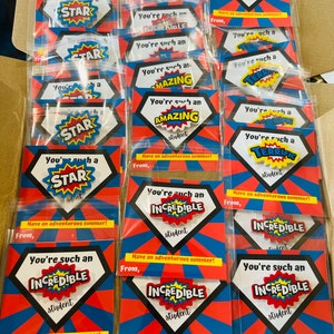 End of Year School Gift |superhero Eraser Set & Card: You're a Star ...