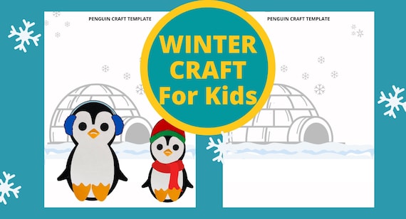 PRINTABLE Winter Penguin Craft for Kids DIGITAL ONLY | Etsy