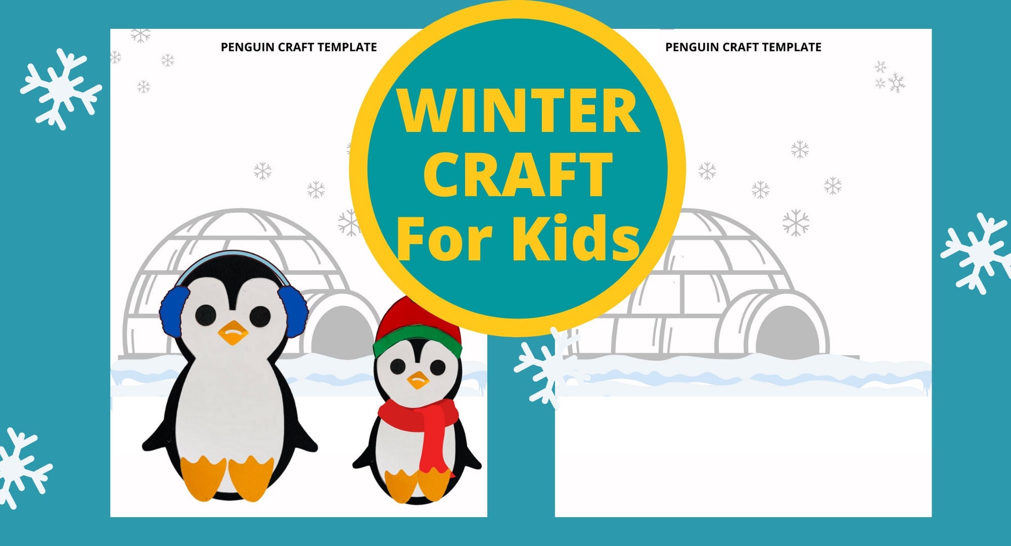 PRINTABLE Winter Penguin Craft for Kids DIGITAL ONLY - Etsy
