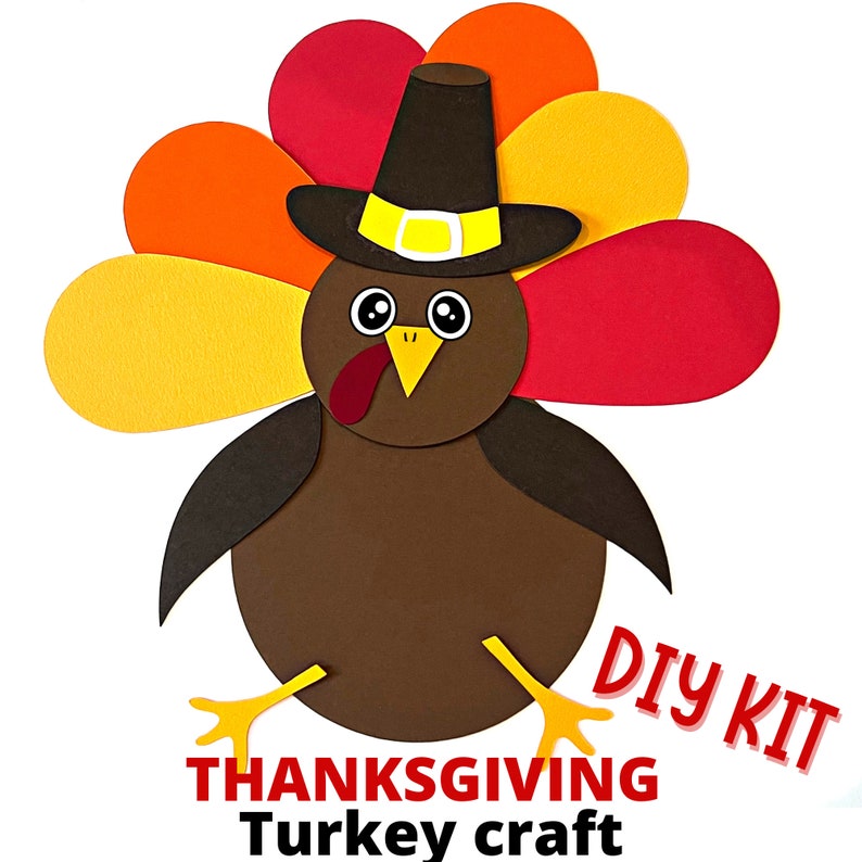 Turkey Paper Craft Kit Thanksgiving Craft Activity DIY Kids - Etsy