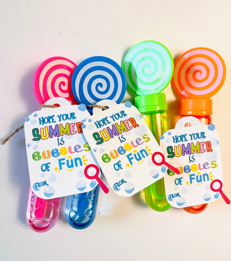 Summer End of School Year Bubble Favors Last Day of School Class Gifts ...