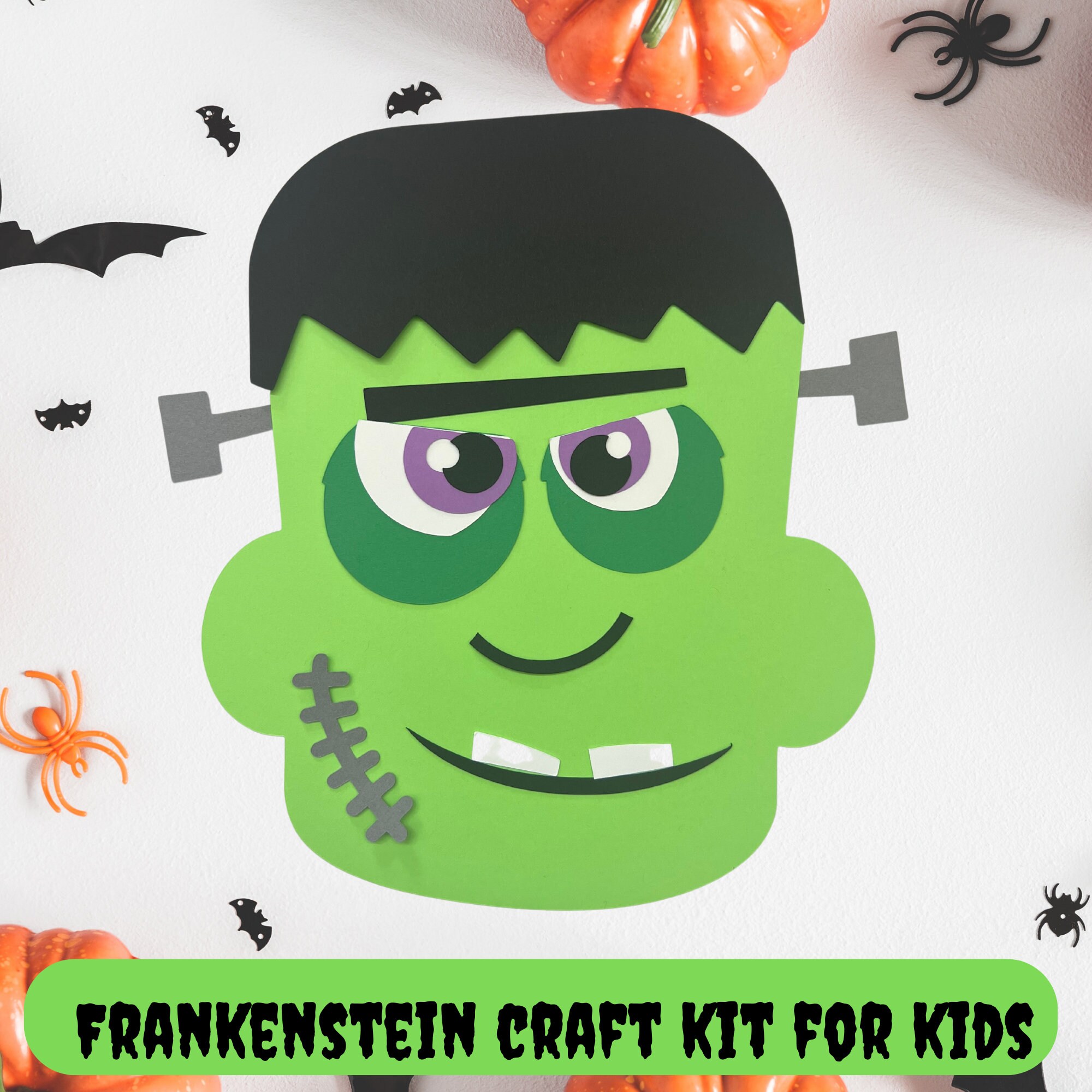 FRANKENSTEIN & WITCH Paper Craft Kit for Kids Halloween Paper - Etsy