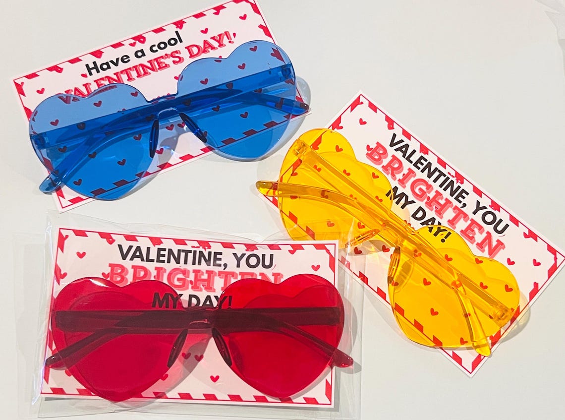 Valentine Sunglasses Favor | Heart Shaped Glasses Valentine | Classroom ...