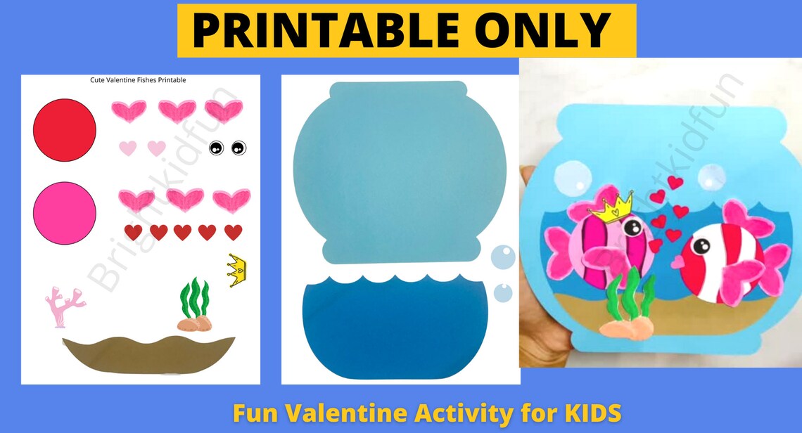 Valentine Fish Craft for Kids - Etsy