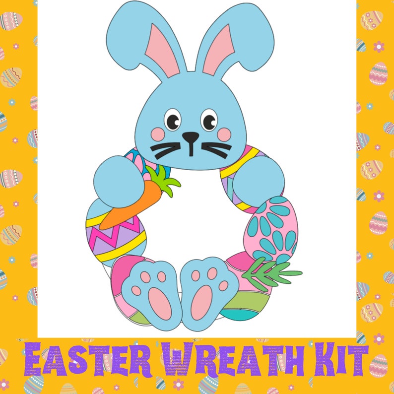 Easter Bunny Wreath Kit Kids Paper Craft Kit - Etsy