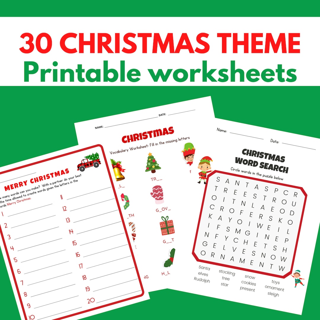 Christmas Activity Pages for Kids| Christmas Activities Printable ...