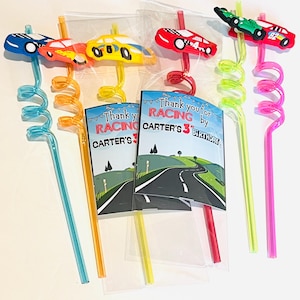 Race Car Party Straw Favors: Personalized Kids Birthday Goodie Bag - Etsy