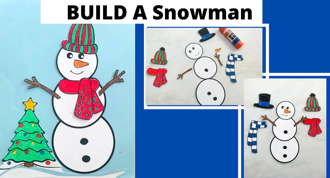 Build a Snowman Worksheet| Winter Activity for Kids| Snowman Coloring ...