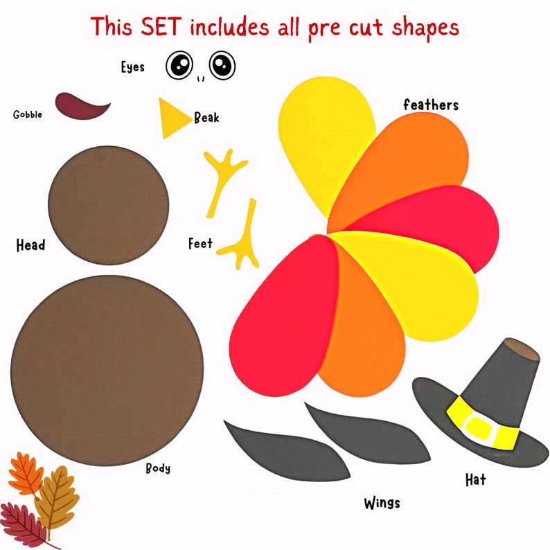 Turkey Paper Craft Kit Thanksgiving Craft Activity DIY Kids - Etsy