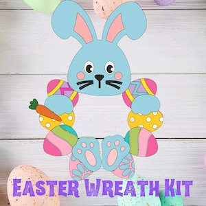 Easter Bunny Wreath Kit| Kids Paper Craft Kit - Etsy
