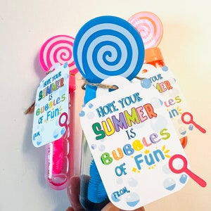 Summer End of School Year Bubble Favors| Last Day of School Class Gifts ...