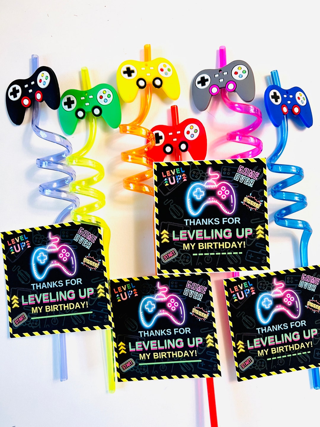 Video Game Party Favors/ Reusable Straws Gifts/ Gaming Party Gifts - Etsy