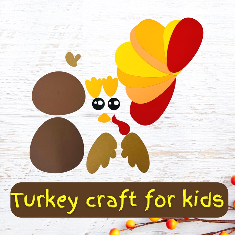 Thanksgiving Turkey Paper Craft Kits for Kidsthanksgiving Kid's Turkey ...