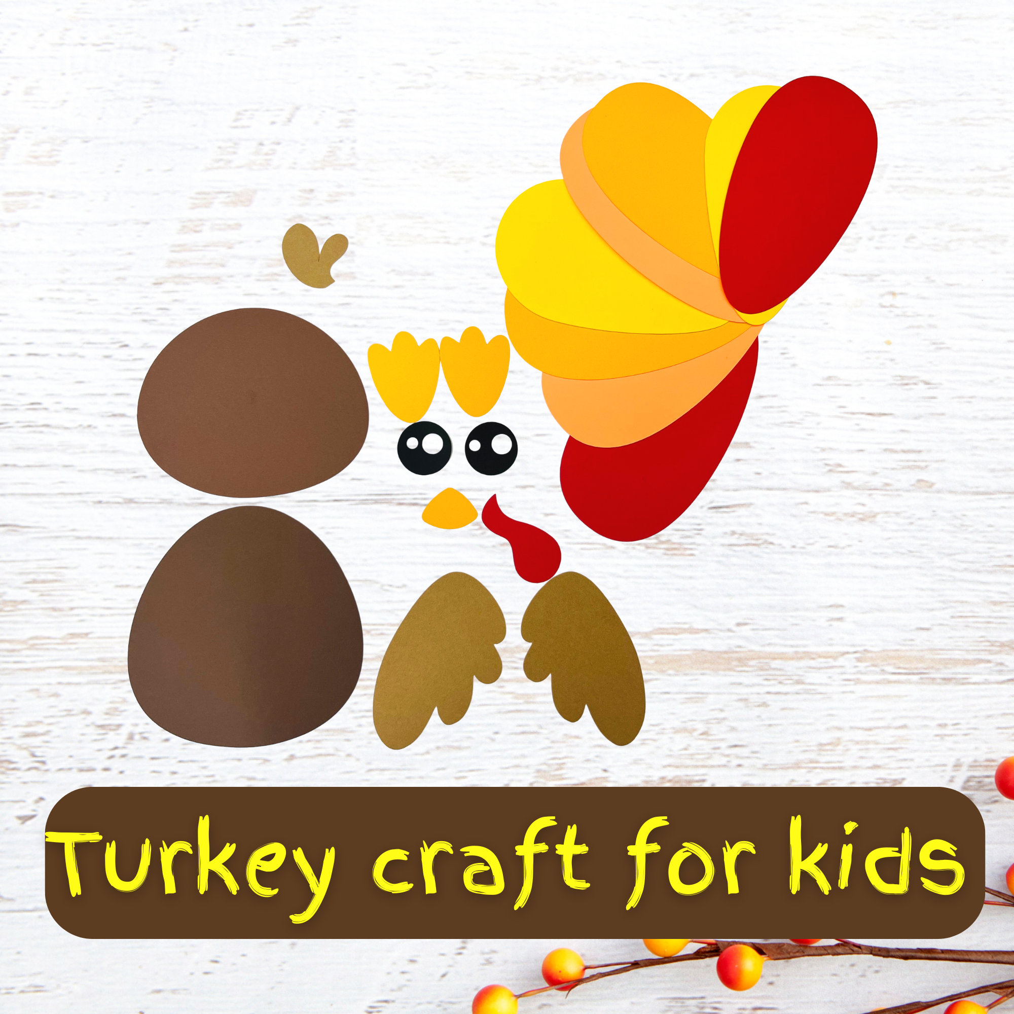 Thanksgiving Turkey Paper Craft Kits for Kidsthanksgiving Kid's Turkey ...