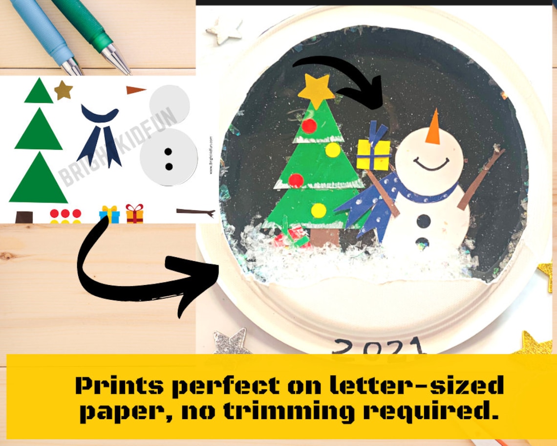 Snow Globe Printable Template Craft for Kids - Etsy