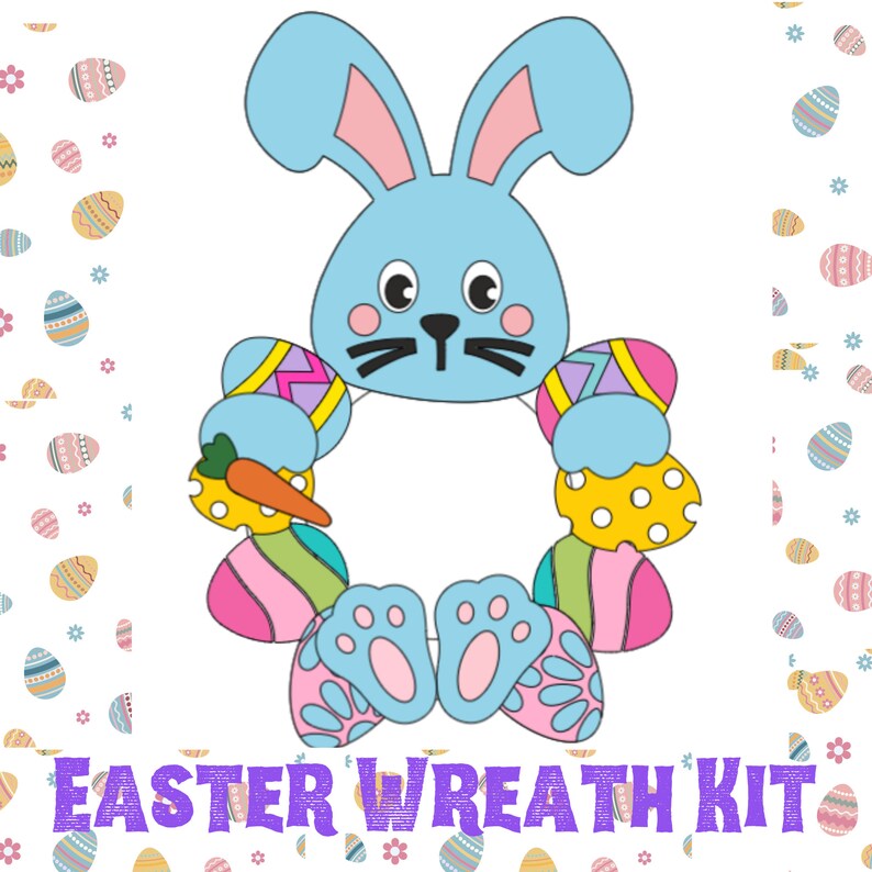 Easter Bunny Wreath Kit Kids Paper Craft Kit - Etsy