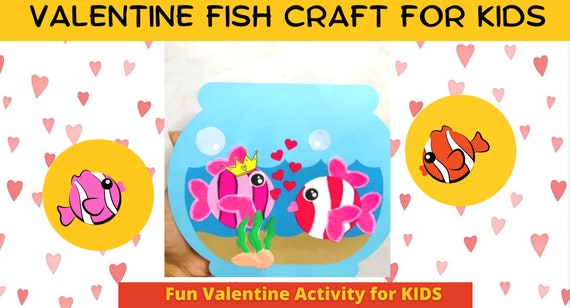 Valentine Fish Craft for Kids | Etsy