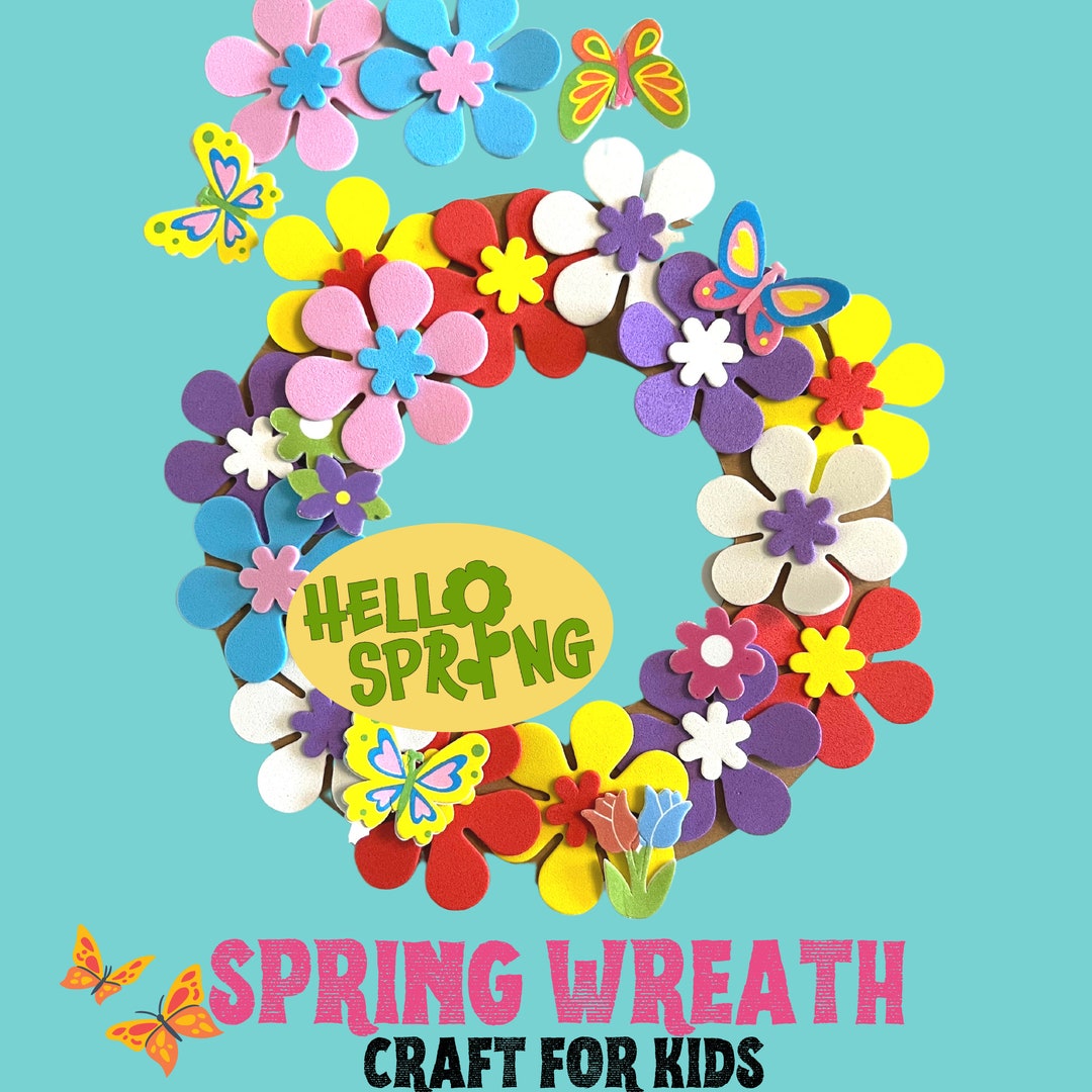 SPRING WREATH Kids Craft Kit,wreath Craft Kit| Spring Craft - Etsy