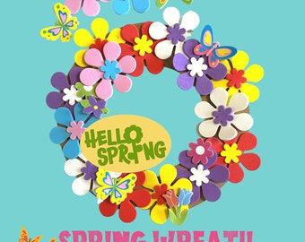 Printable Spring Activity Preschool Craft, Build a Flower Wreath ...