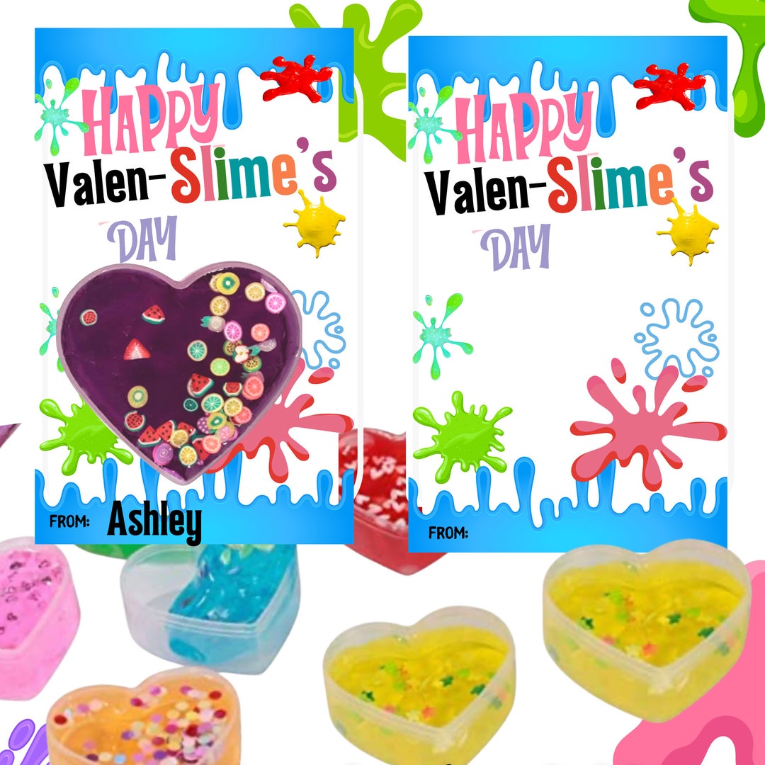 Slime-y Valentine Cards With Slime for Classroomslime Valentine Cards ...