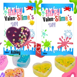 Slime-y Valentine Cards With Slime for Classroom|slime Valentine Cards ...