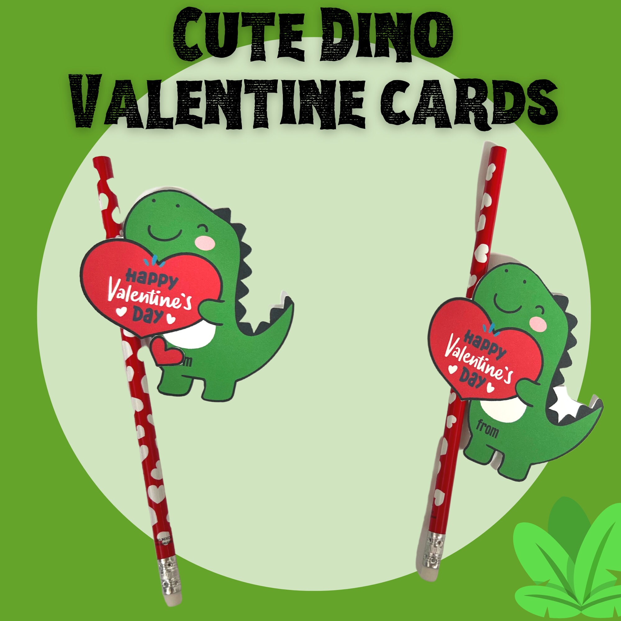 Dino-mite Valentine: Adorable Card With Pencil Attached| Fun Valentine ...
