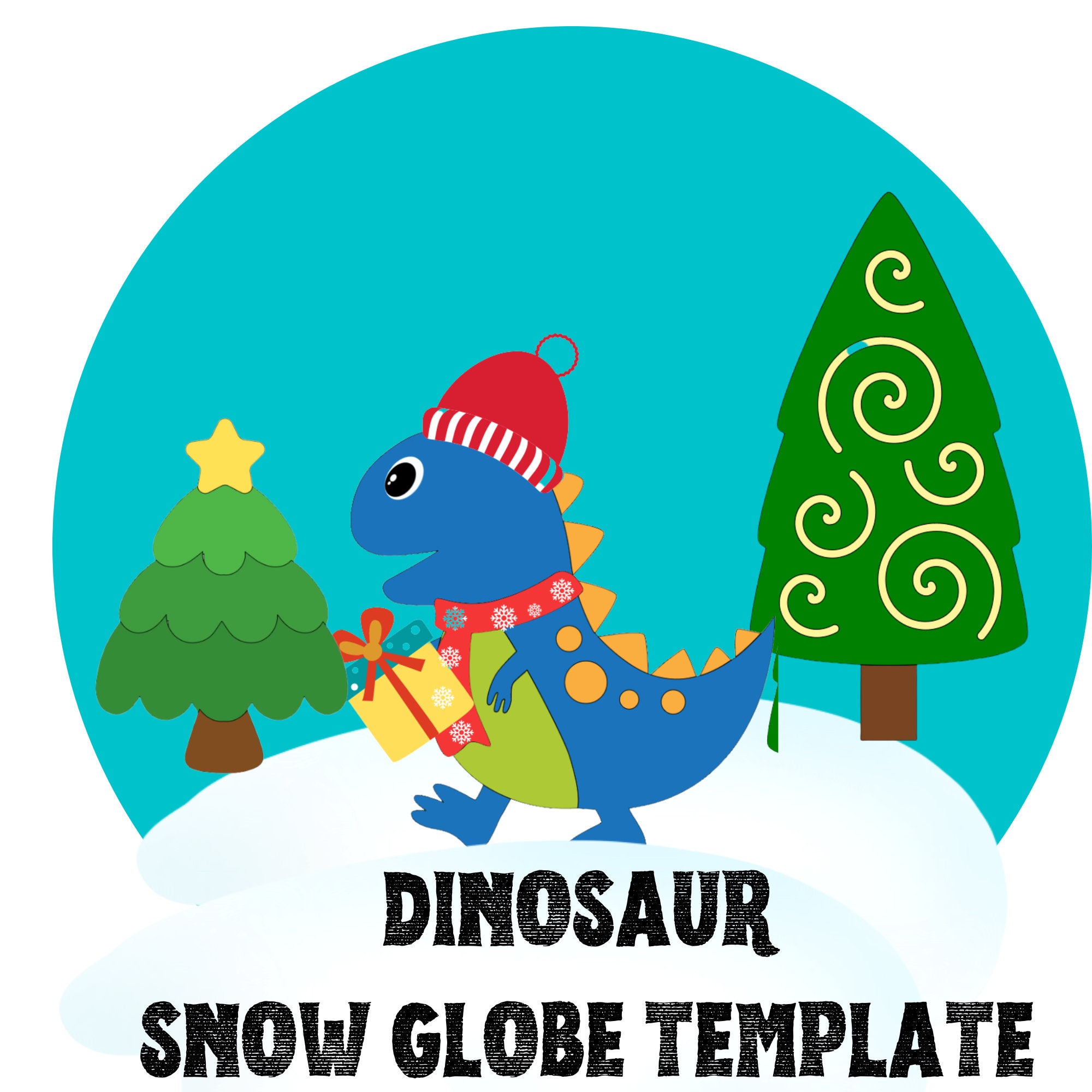 DINOSAUR THEME Snow Globe PRINTABLE - Etsy