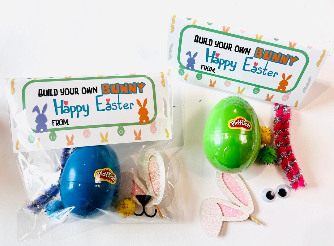 Build Your Own BUNNY Kit Playdoh Bunny Kit easter Treat Bags Classroom ...