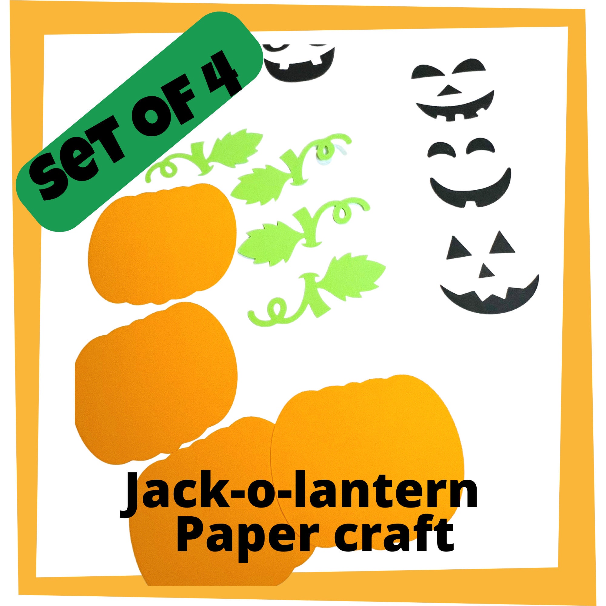 Jack-o-lantern Craft Paper Craft SET of 4 PUMPKIN Toddler - Etsy
