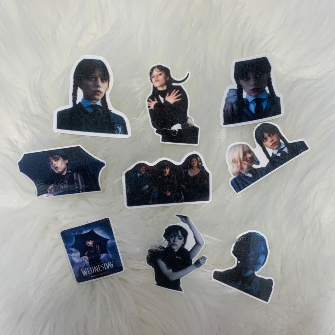 9 Pack Wednesday Addams Stickers - Etsy