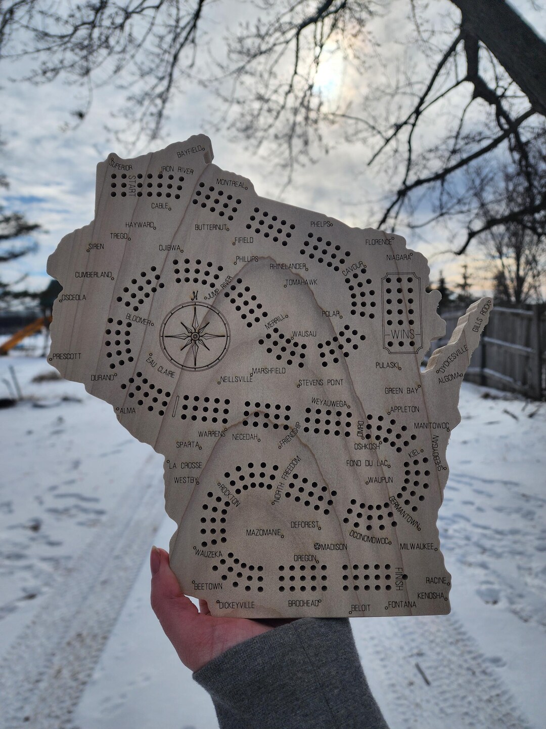 Wisconsin Shaped Cribbage Board - Etsy