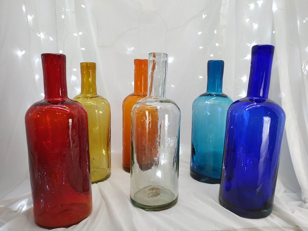 Blown Glass Color Bottle - Etsy