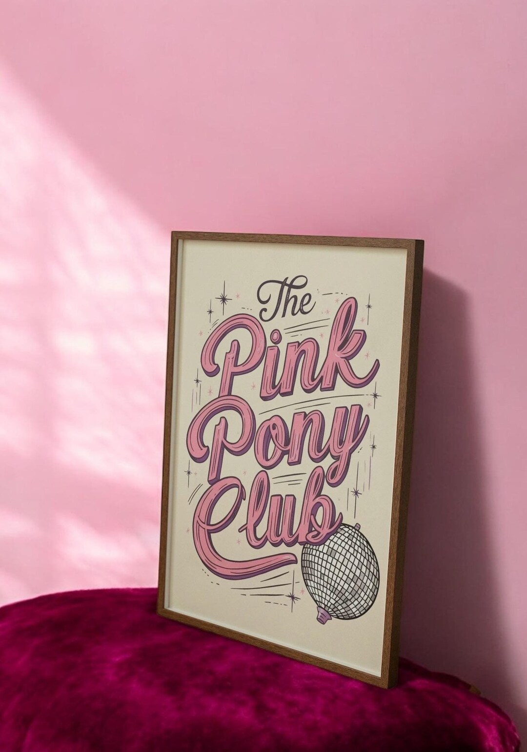 Pink Pony Club, Retro Wall Decor, Cute Trendy Wall Art, Retro Art Print ...