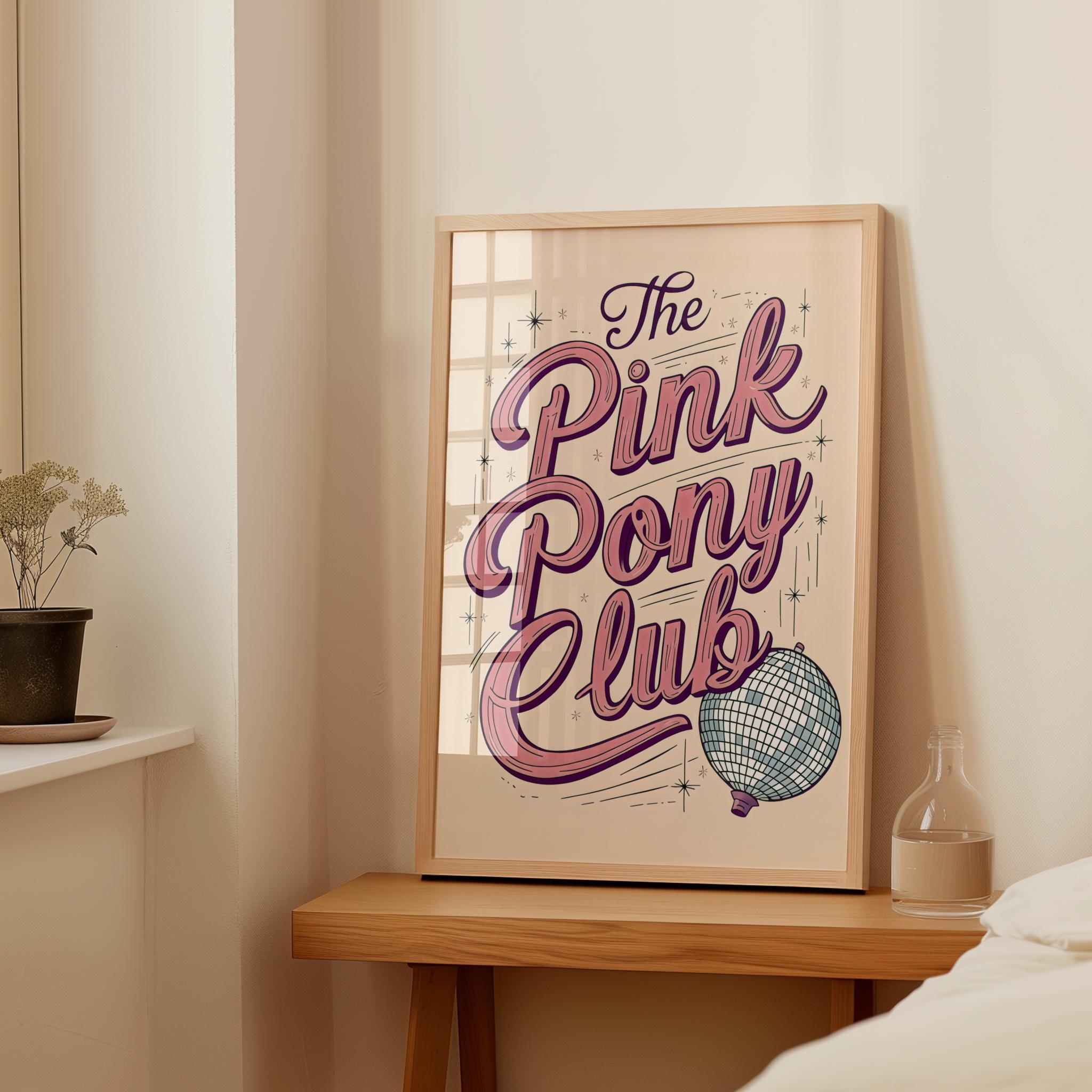 The Pink Pony Club – Retro Disco Printable Wall Art, Digital Download ...